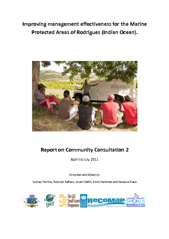 Document Details | Part 2: Rodrigues Marine Reserve Community Consultation