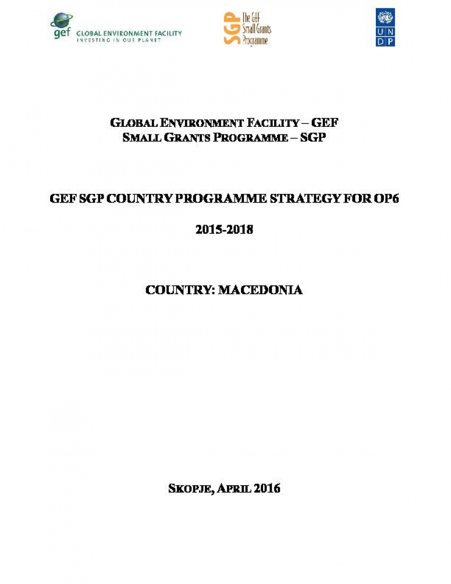 SGP OP6 Country Programme Strategy