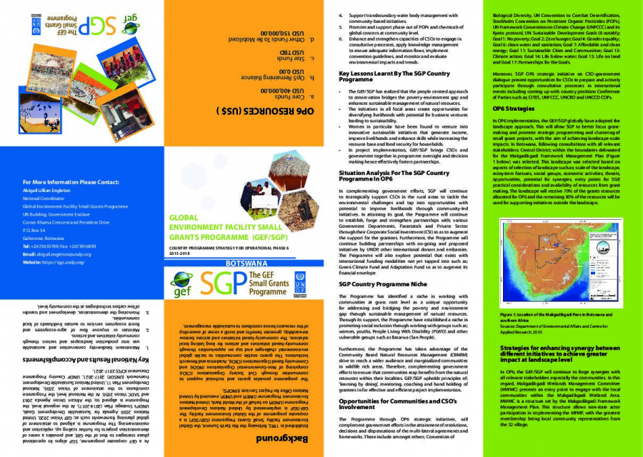 Synopsis of GEF SGP Botswana Operational Phase 6 Country Programme Strategy