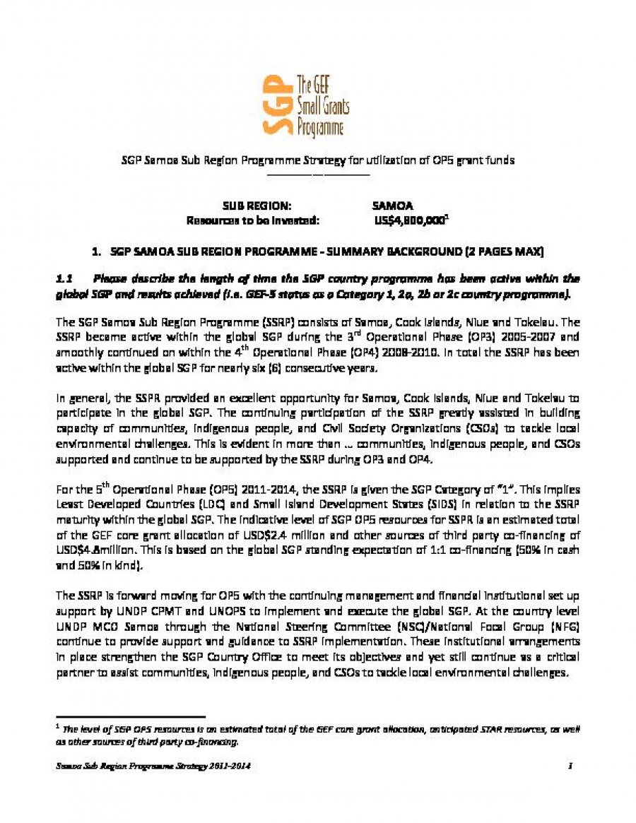 OP5 SGP Country Programme Strategy